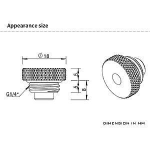 Barrow G1/4" 10K Temperature Sensor Stop Fitting, Black
