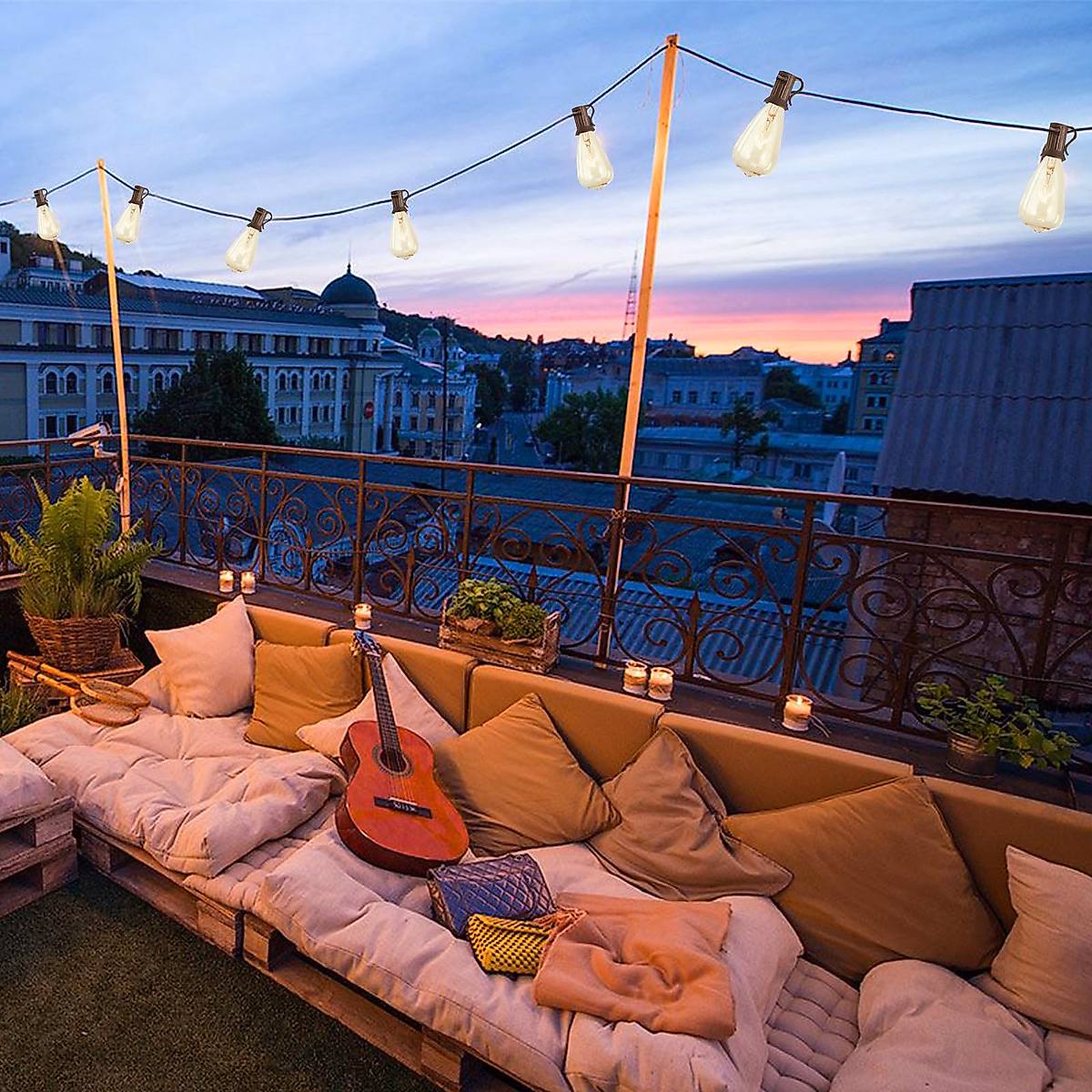 Egcol ST35 Replacement Bulbs,25 Pack Edison Light Bulbs fits C7/E12 Base,Shatterproof 5watt Incandescent Bulbs,String Light Bulbs for Indoor Outdoor Garden,Backyard,Warm White