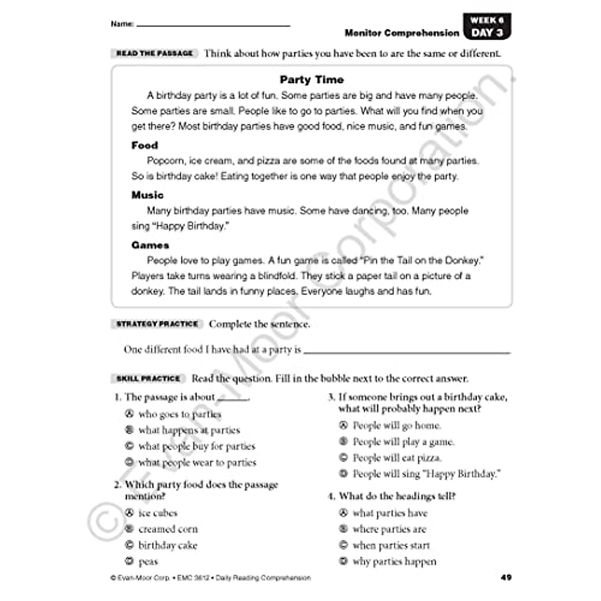 Evan-Moor Daily Reading Comprehension, Grade 2, Teacher's Edition, Print (9781629384757)