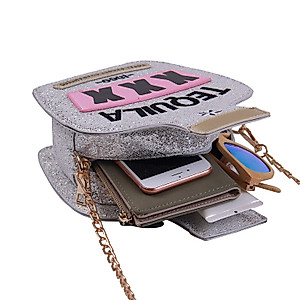 Lanpet Women Sequins Cross Body Bag Bottle Shaped Evening Chain Strap Shoulder Bag