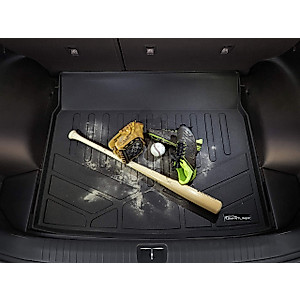 SMARTLINER Custom Fit 2 Row Floor Mats & Cargo Liner Behind 2nd Row (Upper Deck) Set Black Compatible with 2021-2022 Chevrolet Trailblazer (FWD only)