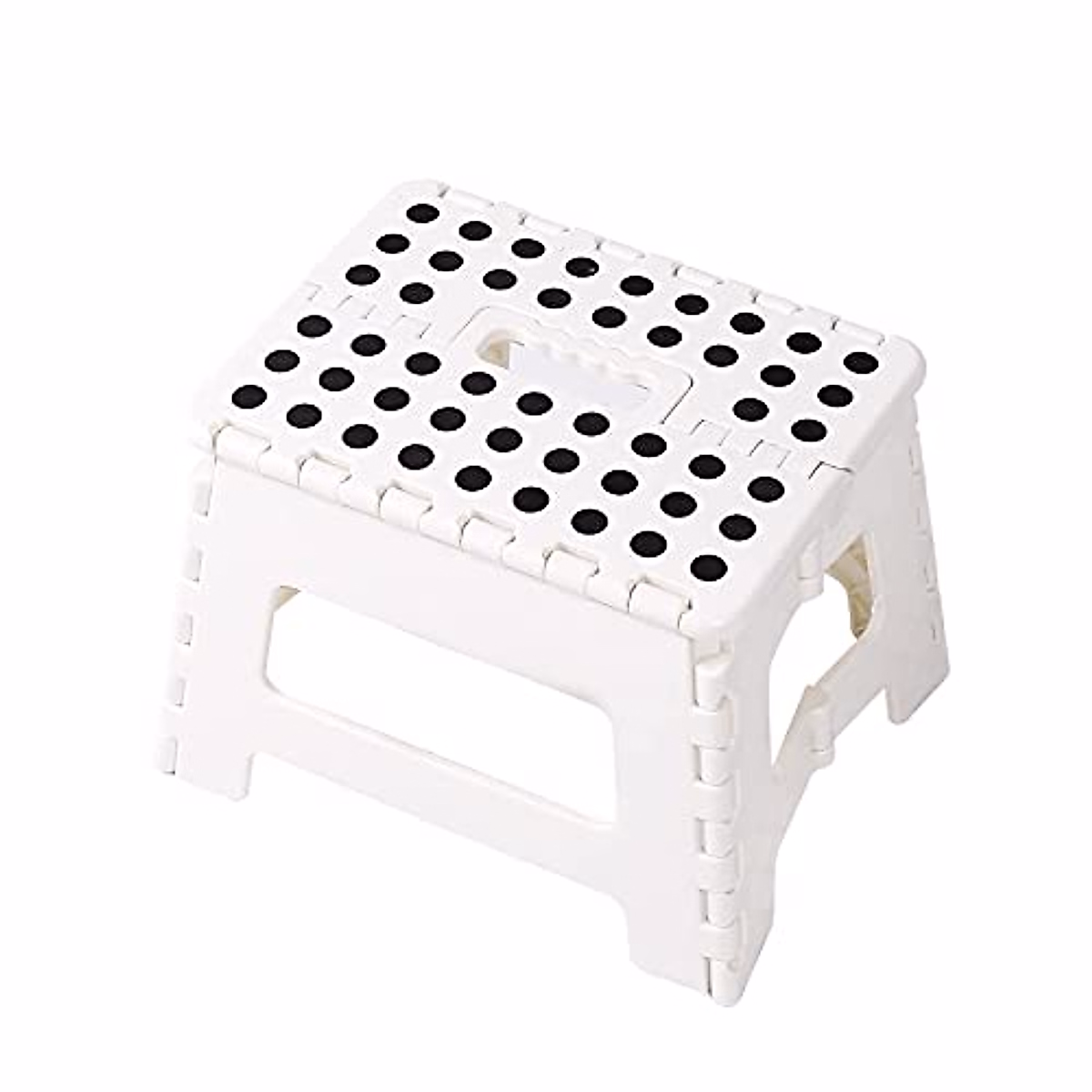 Folding Step Stool, 9 inch Collapsible Stool Premium Heavy Duty Stepping Stool Portable Foldable Step Stools for Adults Kids, Kitchen Garden Bathroom RV, Small Stool, White