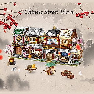 Seyaom Chinese Street View Shop Bricks, Mini DIY Building Blocks Model MOC Construction Toy NOT Compatible with Lego (Hostel)