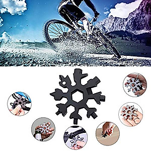 Stocking Stuffers for Men, 18-in-1 Snowflake Multi Tool, Portable Stainless Steel Snowflake Bottle Opener/Flat Phillips Screwdriver Kit/Wrench Tool snowflake tool card, Christmas Gift for Men Dad