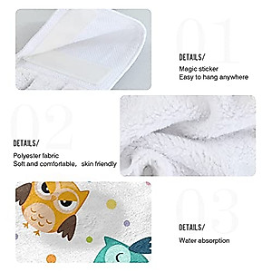 Kigai Owl Kitchen Hanging Towels Set of 2, Absorbent Hand Tie Towels Tea Bar Dishcloths Dry Towels for Kitchen Bathroom Home Decor, 12 x 17 Inch