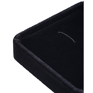 Giftop Small Dark Classic Velvet Cufflink Box Case (Black)