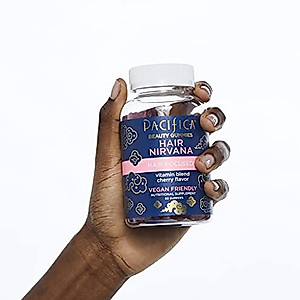 Pacifica Beauty Nirvana Gummies Supplement for Hair Support, Wheat, Soy + Gluten Free, Vitamin E, C, Biotin, Vegan & Cruelty Free, Red, Cherry, 60 Count, Pack of 2