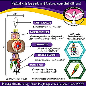 Super Bird Creations SB1090 Nibbles 'N Chips Bird Toy, Small/Medium Bird Size, 8.5" x 3" x 1.5"