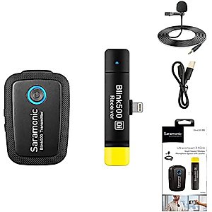Saramonic Blink 500 B3 TX+RXDi 2.4GHz Micro-Wireless Lavalier System w/Apple Lightning Dual-Receiver for iOS Devices