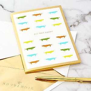 Hallmark Signature Paper Wonder Pop Up Birthday Card, Fathers Day Card (Dachshund, Happy All Day Long) (1299RZH1143)