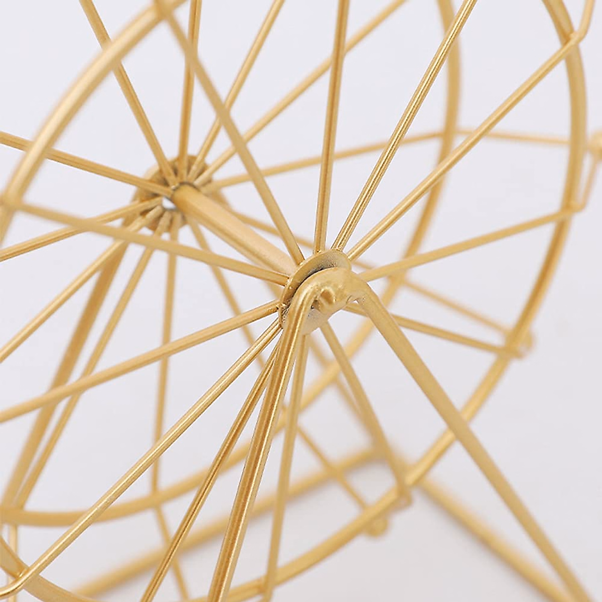 Faddare Modern Ferris Wheel Ornament Tabletop Small Figurines Metal Art Home Decor Living Room Bookshelf Decorations Object(Gold Square Base)