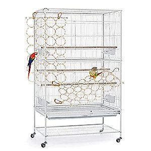 Lemengtree Parrot Swing Perch, Hanging Bird Toys Ladder Climbing Net Parakeet Cage Stand Rope for Small Parakeets, Budgies, Cockatiels, Conures, Macaws, Finches (2pc-Swing Perch), (Swing02pc)