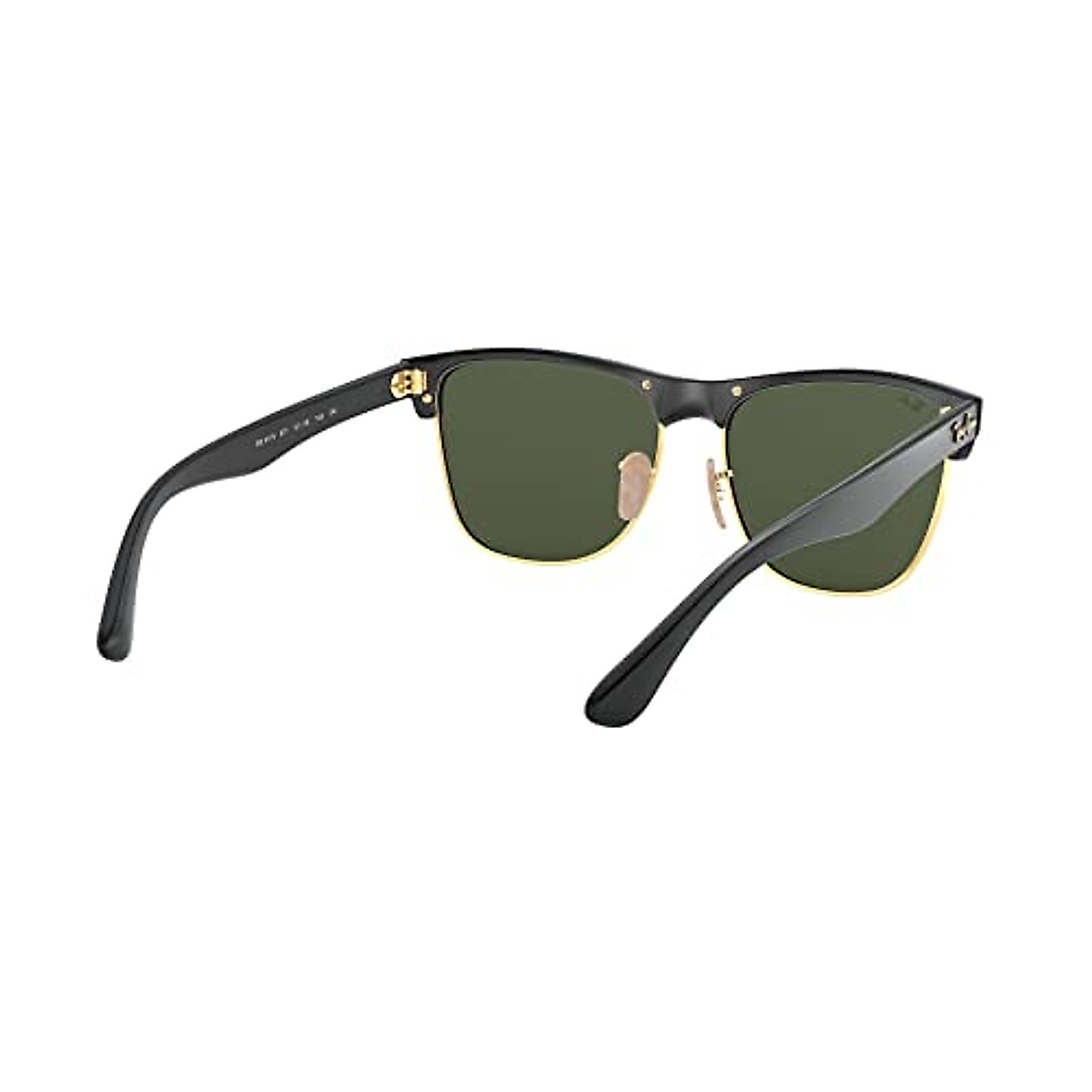 Ray-Ban RB4175 Clubmaster Oversized Square Sunglasses, Demi Gloss Black On Gold/G-15 Green, 57 mm