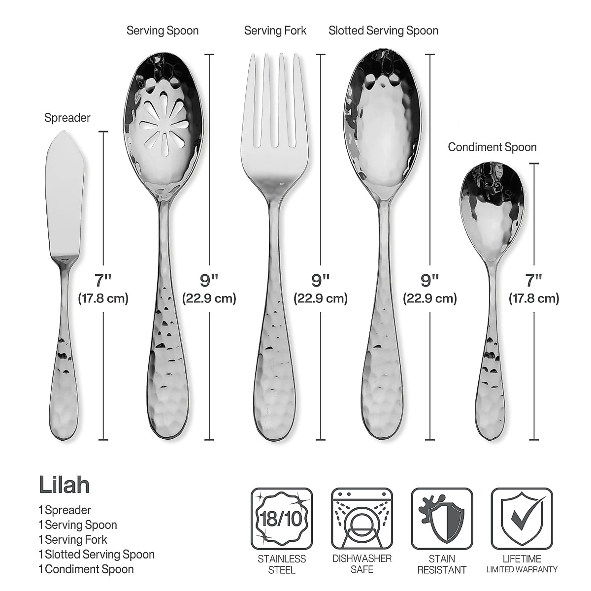 Mikasa Lilah 18.10 Stainless Steel 45-Piece Flatware Set, Service For 8,(Silver)