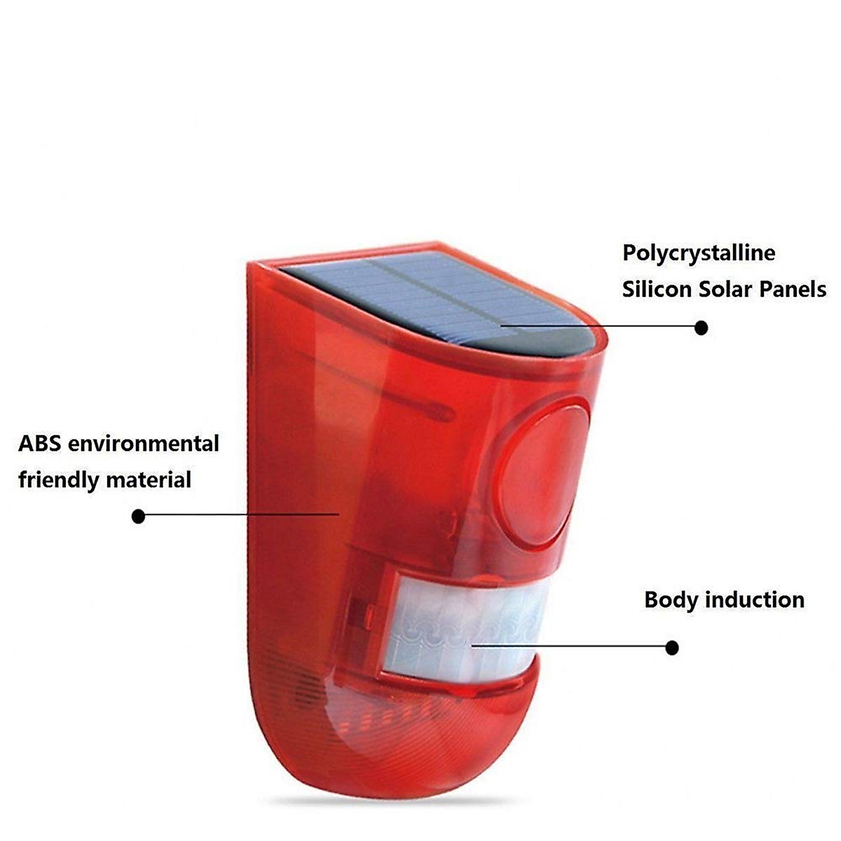 PAKSIHUSG Solar Sound & Light Motion Sensor Alarm , 6 LED Strobe Alarm Siren Outdoor Home Security System, 129dB Loud Siren for Home Villa Farm Hacienda Apartment Outdoor Yard Garden