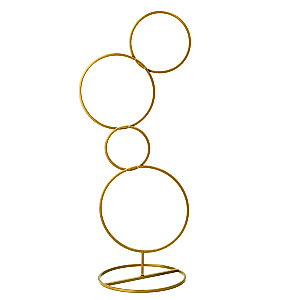 Efavormart 3ft 4-Tier Gold Metal Hoop Pillar Flower Stand, Wreath Wedding Arch Table Centerpiece