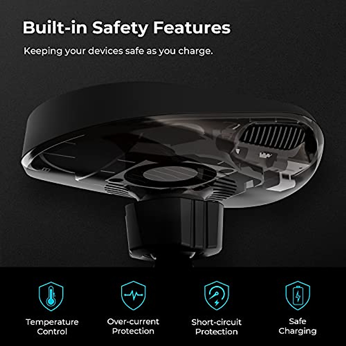 PITAKA Magsafe Car Mount for iPhone 14/13 Series, Air Vent Phone Holder for Car with Cooling Fan, 360 Degree Rotation, [MagEZ Car Mount Pro] Compatible with MagEZ Case for Galaxy S23/S22 Series