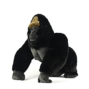 ZCPACE Giant Silverback Gorilla Stuffed Animal Realistic Gorilla Plush Soft Lifelike Zoo Rain Forest Animals Plushie Pillow Doll Toys 15''