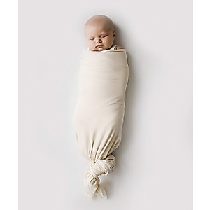 snuggle me Swaddle | Organic Cotton Swaddle Blanket, Soft Stretch, 47 x 47 inches | Natural