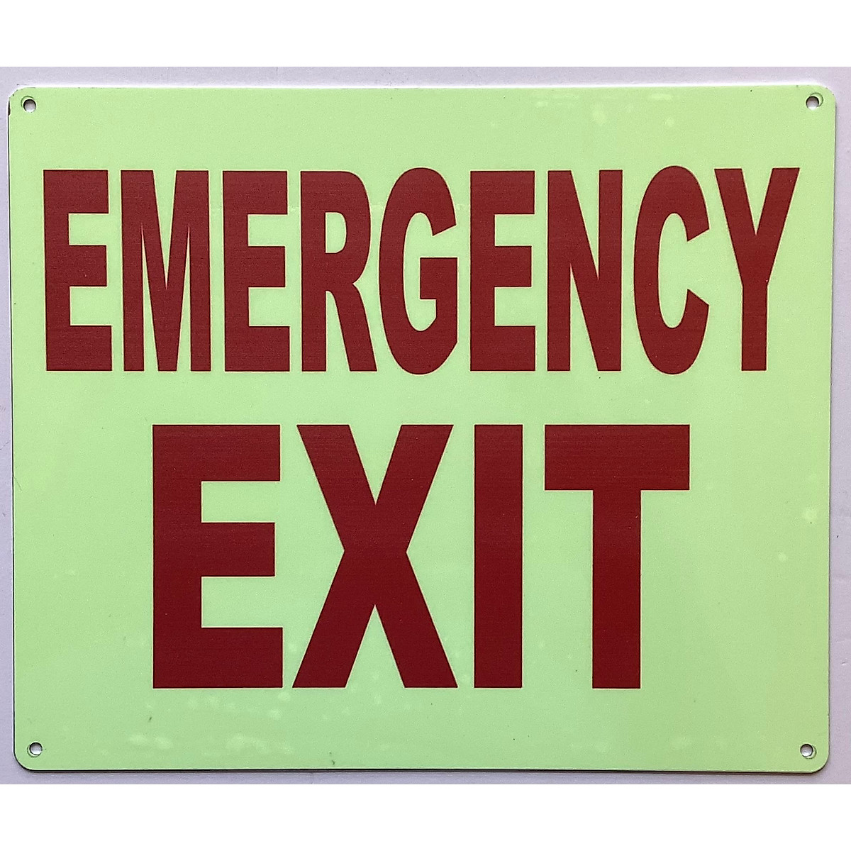 Photoluminescent EMERGENCY EXIT SIGN/GLOW IN THE DARK emergency EXIT SOUND SIGN (ALUMINIUM, 12X10 INCH,HEAVY DUTY, RUST FREE)