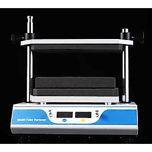 HFBTE Multi-Tube Vortex Mixer Lab Vortexer Mixer Laboratory Ink Glue Blood Vortexer Shaker Instrument with DC Brushless Motor Speed Range 100 to 2500 RPM Foam Rack 50xφ9mm Test Tube φ9-φ13mm 2ml-5ml