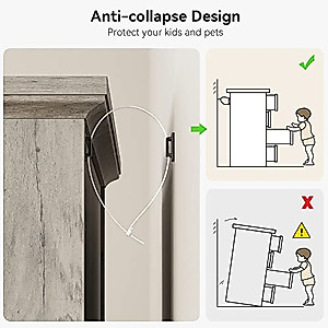 Amyove PHO_0WDE3TP6, 5-Drawer Chest, Grey