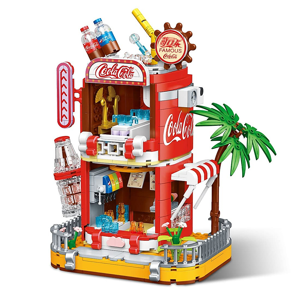 KKXX Micro Building Blocks Kits Coke House Model Music Box, DIY Modular Street View Model Bricks Toy Set (718 Pieces)