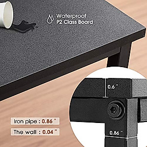 ivinta Computer Desk with Shelves, Office Desk for Living Room,Small Desk with Storage Space, Home Office Desks, Vanity Desk with Gold Legs PC Laptop Table (Black, 55")