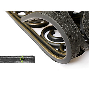 RugSmith Gold Moulded Vines Half-Round Rubber Doormat, 24"x36"