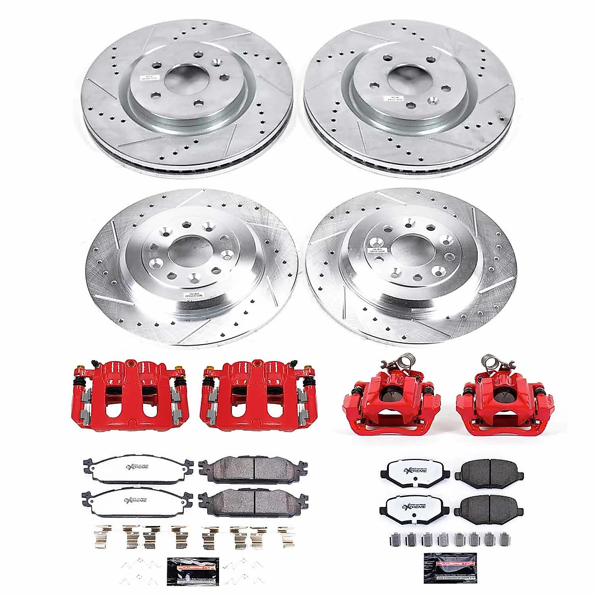 Power Stop KC5584-36 Z36 Truck & Tow Front and Rear Brake Caliper Kit- Brake Rotors, Brake Pads, Brake Calipers