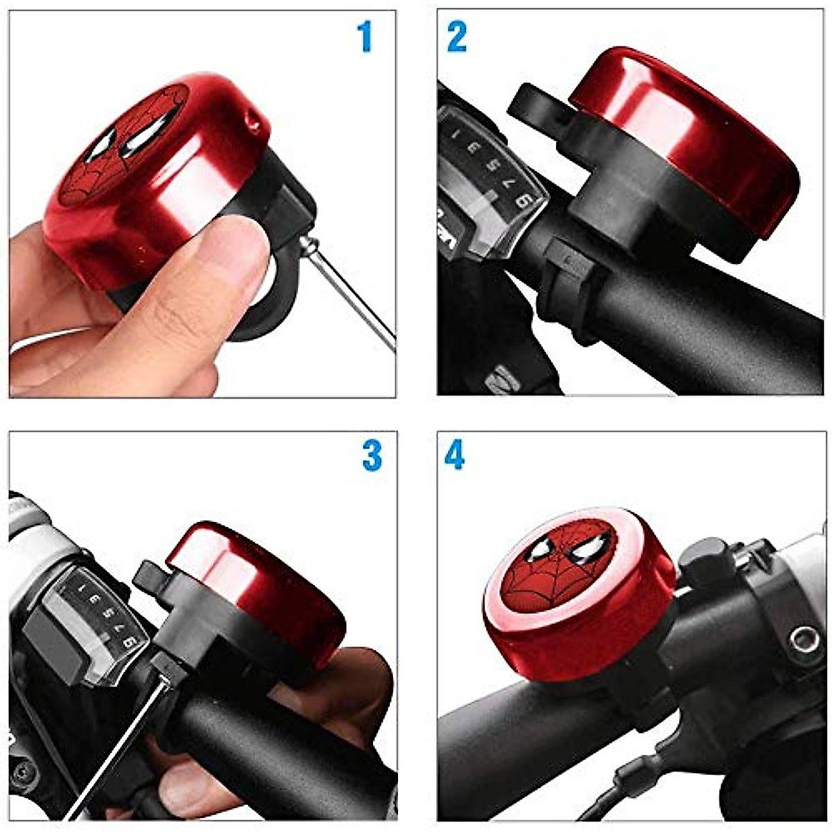 KSdeal Bike Bell for Kids Boys Toddlers,Aluminum Bicycle Bell Children's Bike Accessory,Loud Crisp Clear Sound for Bike(Right Hand)