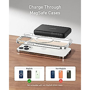 Anker 521 Magnetic Battery (PowerCore Magnetic 5K), 5000 mAh Magnetic Wireless Portable Charger with USB-C Cable, for iPhone 13 / 13 Pro / 13 Pro Max / 13 Mini / 12 / 12 Pro / 12 Pro Max / 12 Mini