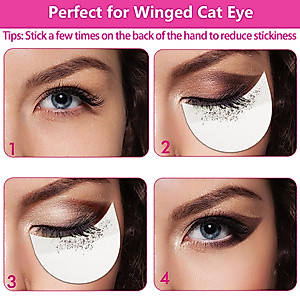 TailaiMei 120 Pcs Eyeshadow Shields, Eyeshadow Stencil for Prevent Makeup Residue, Lint Free Gel Pad for Eyeliner, Eyelash Extensions and Lip Makeup