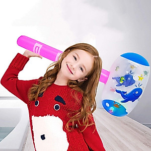 helegeSONG Light Up Inflatable Hammers, Large Inflatable Hammer with Bells Screaming Blow Up Hammer Kids Party Noise Maker Toy Hammer B
