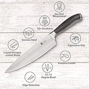 AIDEA Chef Knife - Professional Chef Knife-8 Inch, Japanese Steel, Military Grade & Micarta Handle, Ultra-sharp Kitchen Knife, Ideal for Home & Restaurant