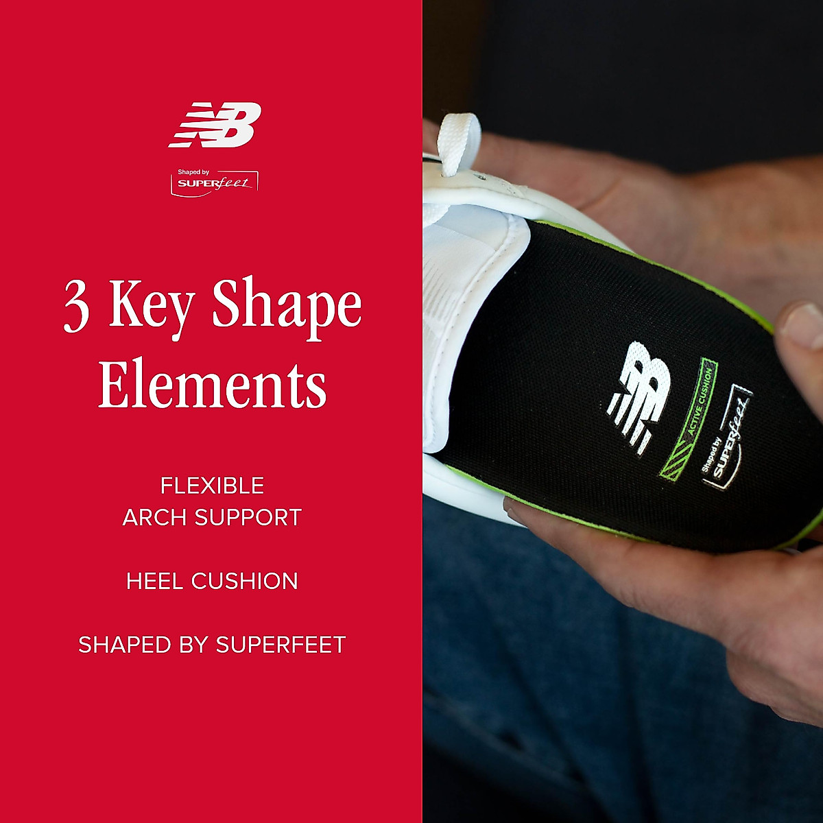 New Balance Sport Active Cushion Shoe Inserts Cushioning Orthotic Inserts with Arch Support - 9.5-11 Men / 10.5-12 Women