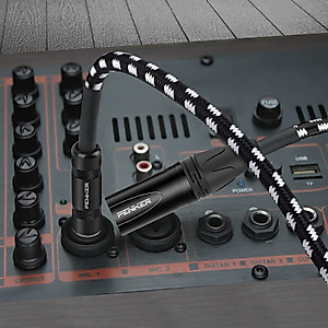 Penker XLR Cable,3ft 2 Pack Microphone Cable, XLR Male to Female Balanced Microphone Cord 3 pin, 3 Foot Short mic Cord,Black & Silver 2 Pack Design for XLR Male to Female