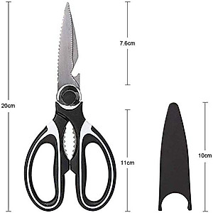 Kitchen Scissors - dishwasher safe Stainless Steel Poultry Shears, Multi-function Cooking Scissors Heavy Duty