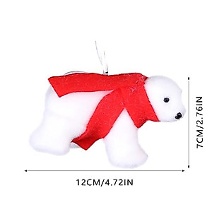 Christmas White Foam Scarf Bear Pendant Christmas Tree Decoration Pendant Scene Layout Mini Cute Plush White Bear Christmas Tree Pendant Home Decoration Christmas Tree Pendant ornaments-195