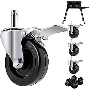 GRILLHOME 3 Inch Caster Wheels for Blackstone Griddle Stand, Griddle Accessories with Brake, 360 Degree Silky Swivel, Set of 4, Fits for Blackstone 22'' or 17'' Table Top Griddle Stand
