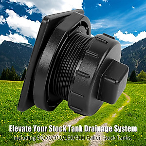 Stock Tank Float Valve Stock Tank Drain Plug Kit Use with 1MDB5,MDB6,MDB7, Suitable for 50/70/100/150/300 Gal Stock Tank Compatible with FG424288BLA/FG424400BLA/FG424500BLA/FG424700BLA