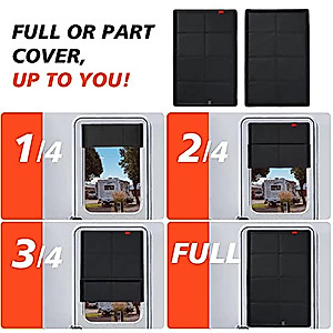 Losrik RV Window Shade Cover - 25 x 16 Inches, Upgraded Foldable RV Vent Insulator, Camper Skylight Door Sun Shades UV Rays Protection Privacy Blackout for Travel Trailer Motorhome