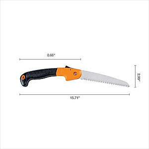 Fiskars Hand Saw, Folding Saw with Power Tooth Saw Blade with Triple Ground Teeth that Powers Through Wood Faster, Soft Grip 7-Inch Pruning Saw