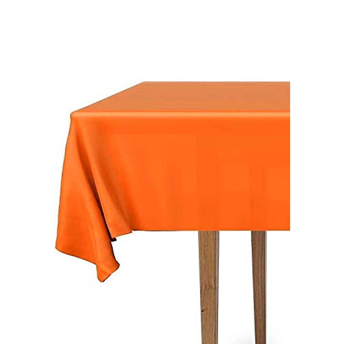 DecorRack 6 Pack Rectangular Tablecloths BPA-Free Plastic, 54 x 108 inch, Dining Table Cover Cloth, Orange (6 Pack)