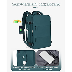 wepadre Women's Laptop Backpack, A-peacock Blue, 15.6in