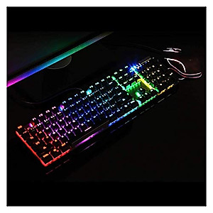 RGB Gaming Keyboard and Backlit Mouse Combo USB Wired Backlit Keyboard LED Gaming Keyboard Mouse Set for Laptop PC Computer Game and Work