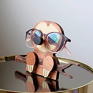 Yaoercty Delivered Before Christmas - Cute Creative Animal Glasses Rack Holder, 1PC Cute Wooden Animal Shaped Glasses Frame Home Office Desktop Decor,Valentine's Day (B)