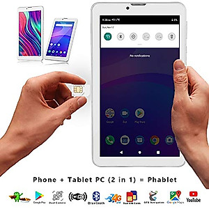 Indigi 7.0" GSM Unlocked 3G Smart Cell Phone Android 4.4 Tablet PC (Factory Unlocked) - White