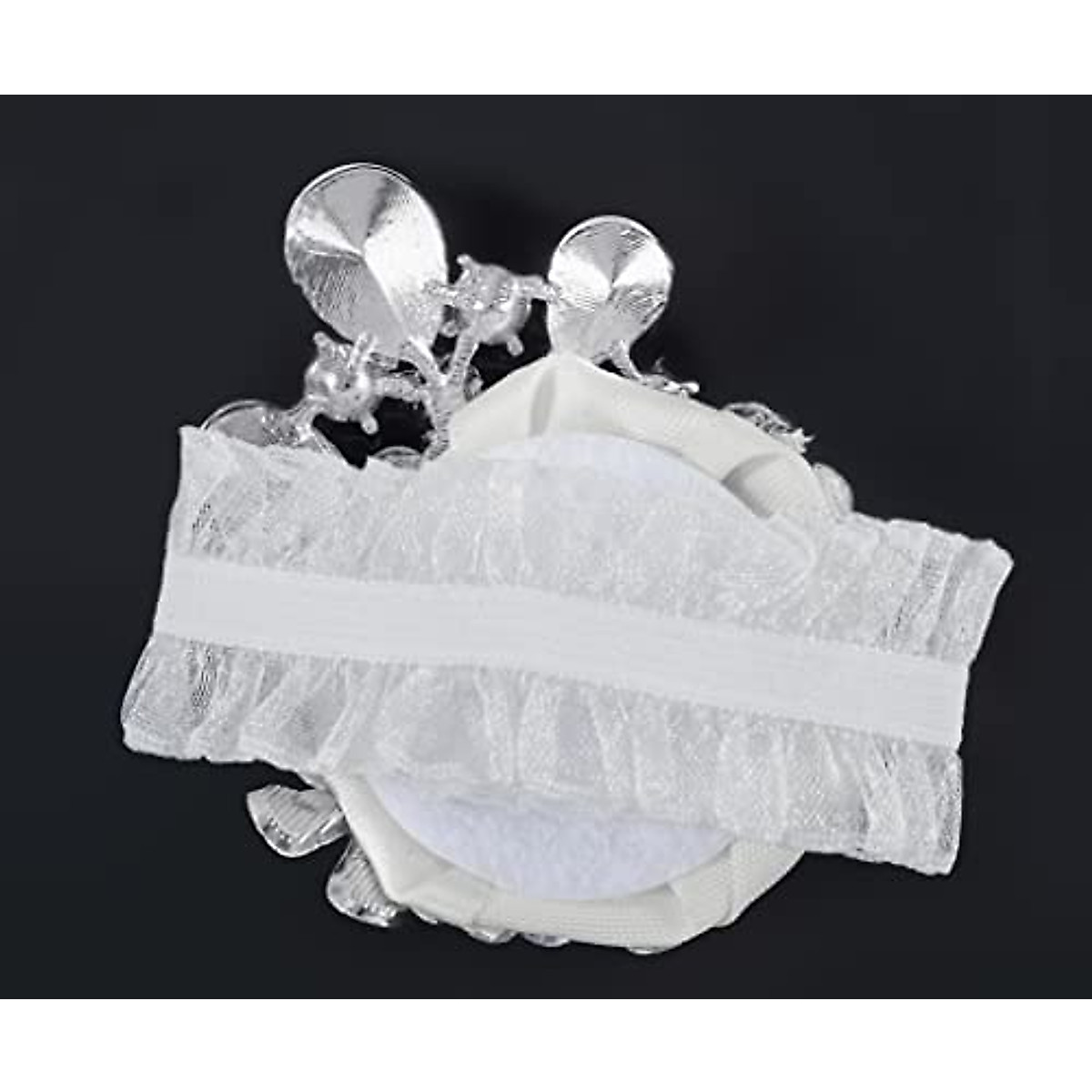 2 Pack Corsage Wristlet Luxury Dazzle Crystal Diamond Boutonniere Set Wrist*1 for bride and Corsage*1 for groom on Wedding Party