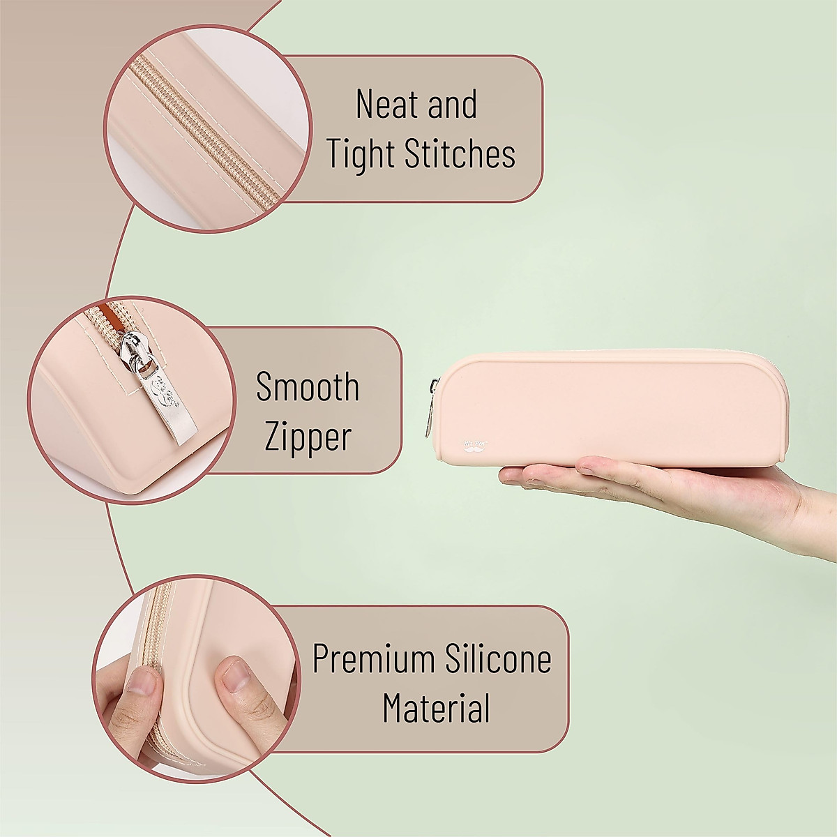 Mr. Pen- Silicone Pencil Case, Malibu Dune Color Pencil Pouch, Pencil Case Small, Pencil Pouch Aesthetic, Silicone Pencil Pouch, Pencil Case Aesthetic, Pencil Bag, Pencil Pouch for Women, Makeup Pouch